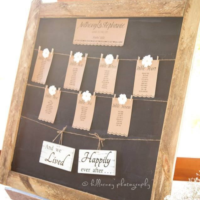 RUSTIC BLACKBOARD SEATING PLAN – Wagga Event Hire